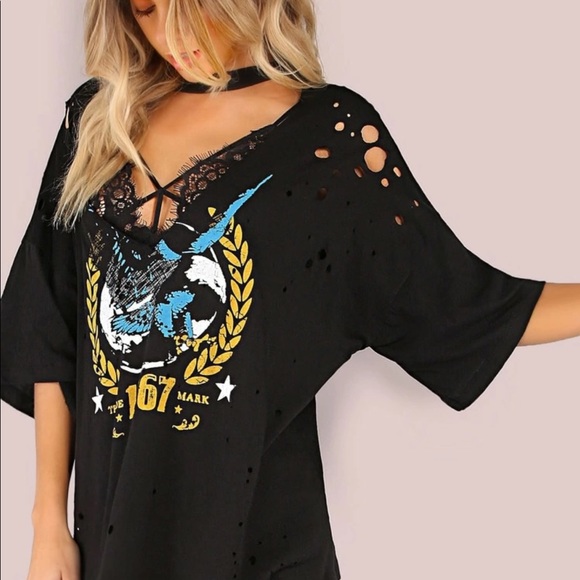 Private Label | Tops | Brockertee Wsexy Cutout Top Rocker Details ...